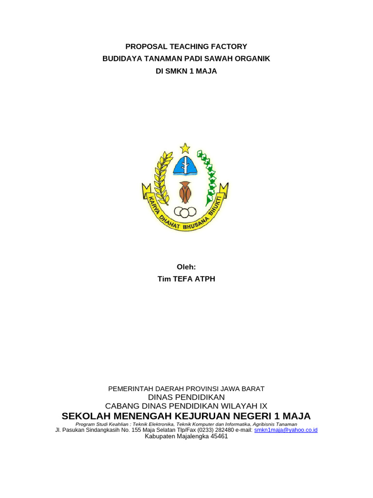 Proposal Tefa - Padi Sawah Organik | PDF