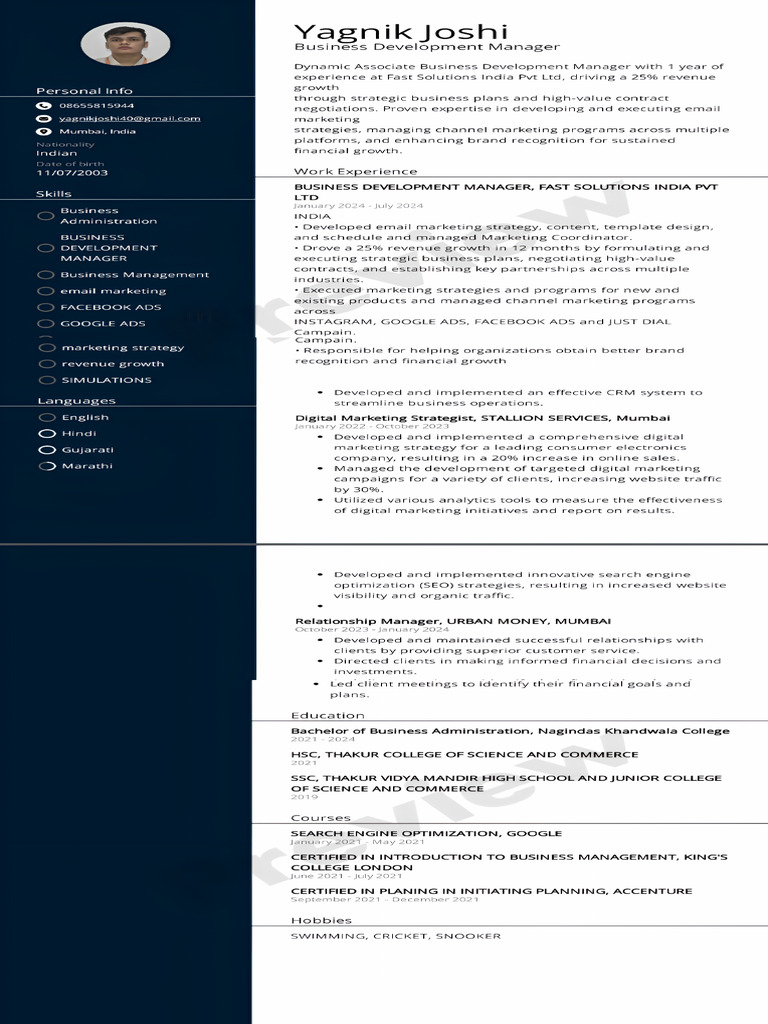 Yagnik Resume 24 | PDF