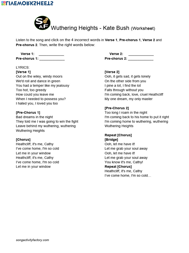 Wuthering Heights_activity | PDF