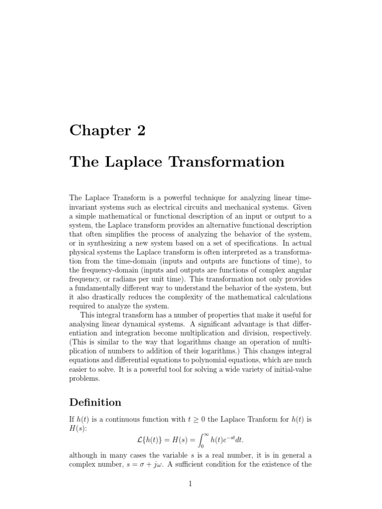 The Laplace Transformation | PDF | Laplace Transform | Fourier Transform
