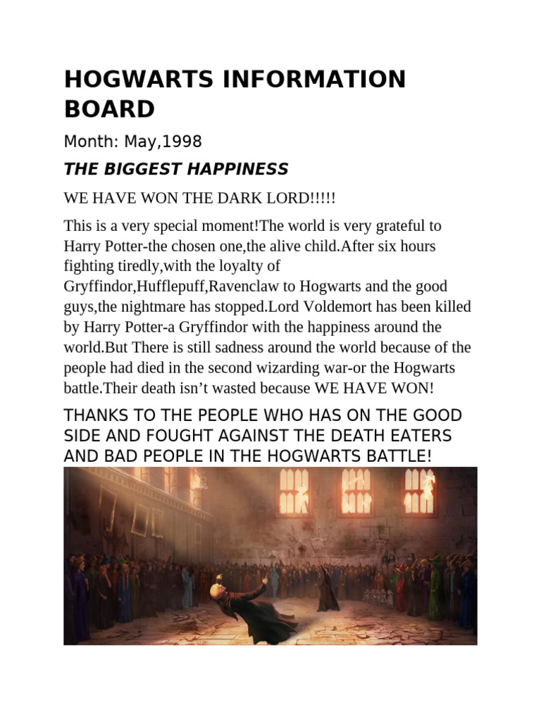 The Hogwarts Battle (Harry Potter 7) | PDF