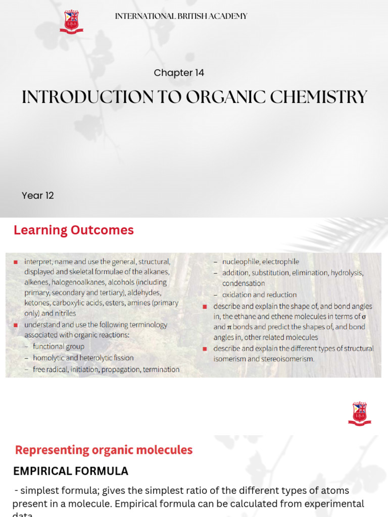 Chapter 14 INTRO TO ORGANIC CHEMISTRY | PDF