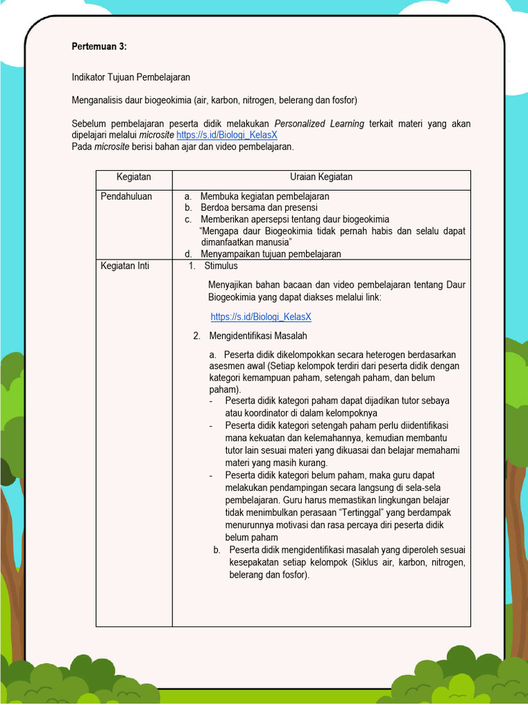 9996 Pertemuan 3 MODUL AJAR BIOLOGI SMA FASE E Ekosistem - Nur Risnawati Kusuma | PDF