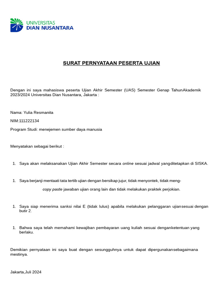 Uas MSDM Yulia | PDF