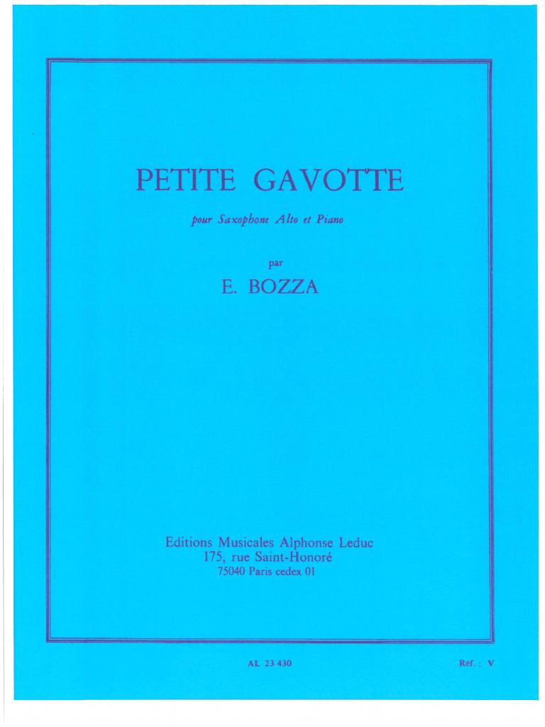 E. Bozza (PETITE GAVOTTE) | PDF