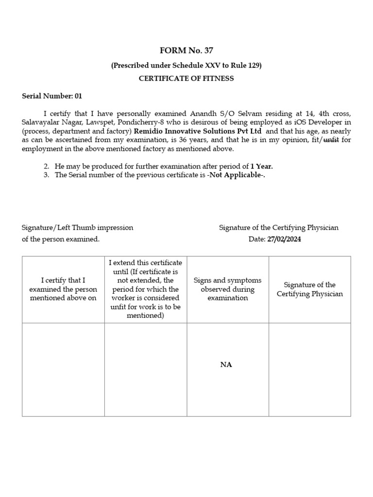 Form No - 37 | PDF