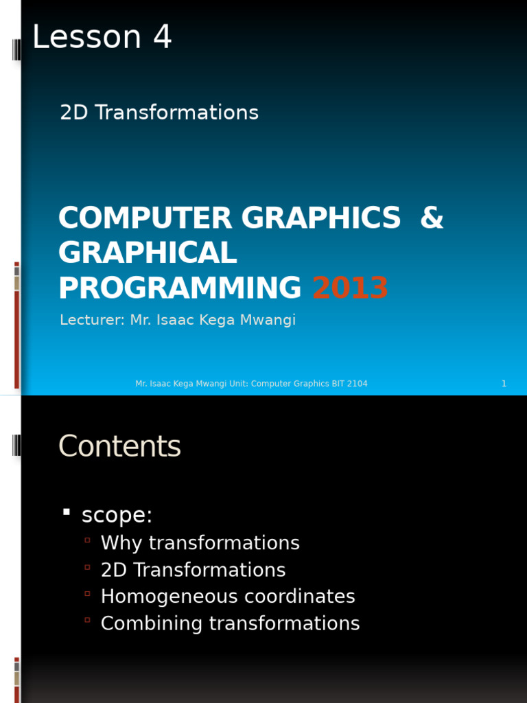 ICS2311 - L04 2D Transformations | PDF