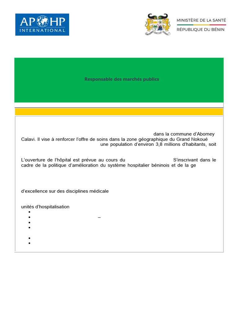FDP Personne Responsable Des Marchã©s Publics | PDF