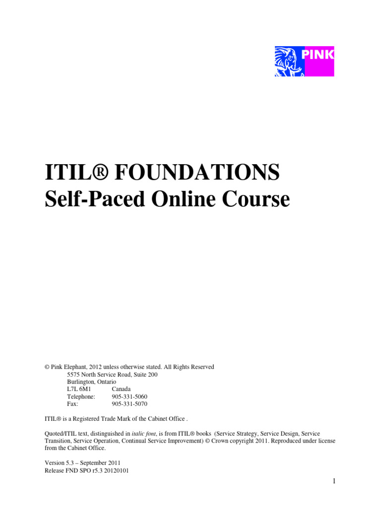 ITIL Foundations Course Intro | PDF