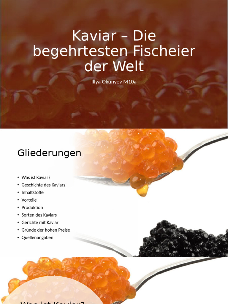 Kaviar - Die Begehrtesten Fischeier Der Welt | PDF