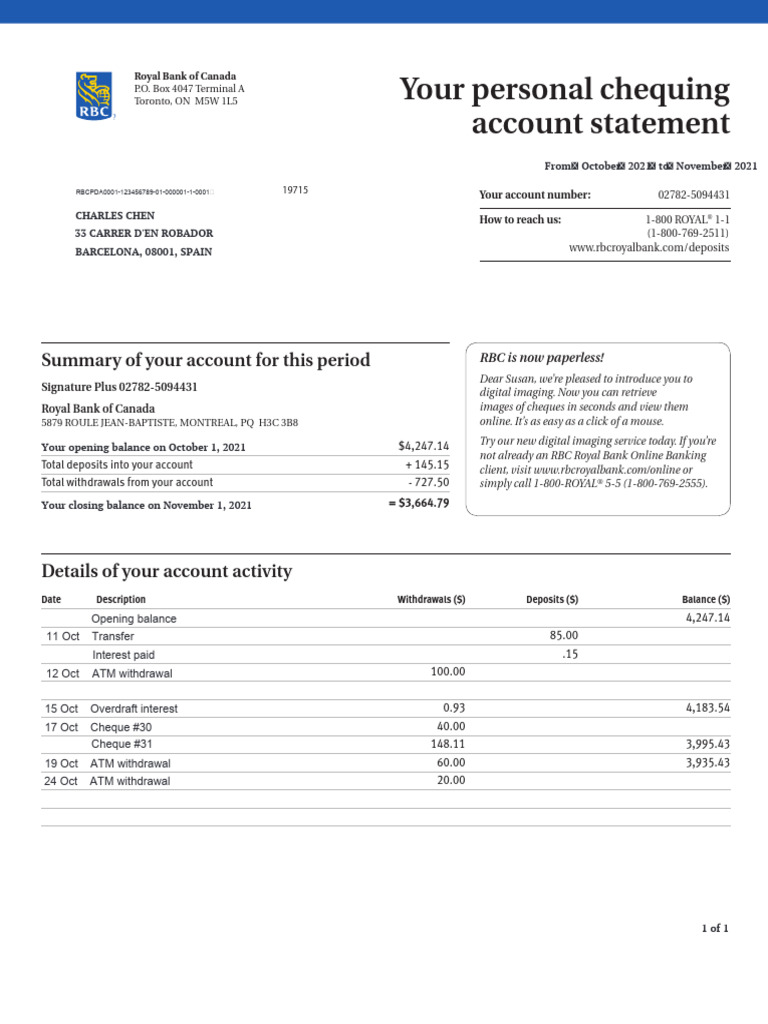 Bank Statement Generator | PDF