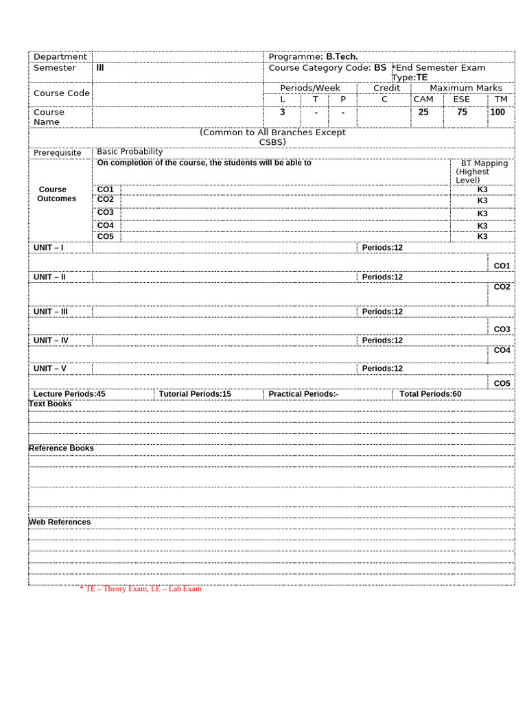 B.Tech. III BS TE | PDF