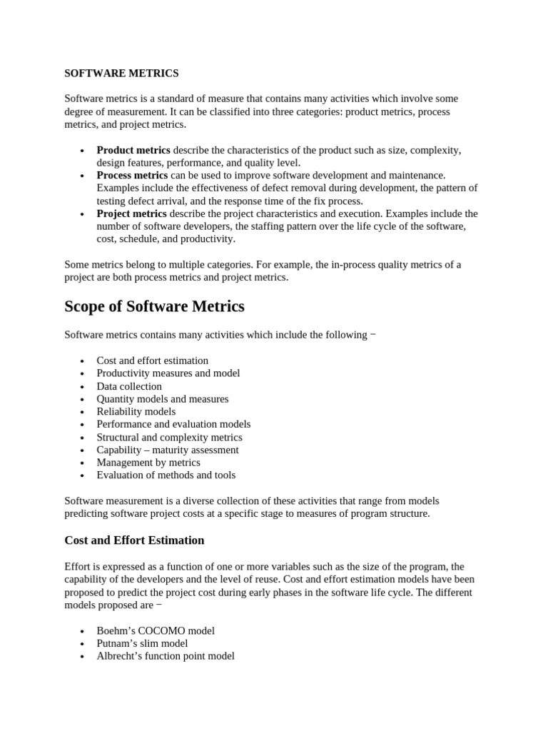 Lesson 9 Software Metrics | PDF | Reliability Engineering | Computing Lesson 9 Software Metrics | PDF | Reliability Engineering | Computing