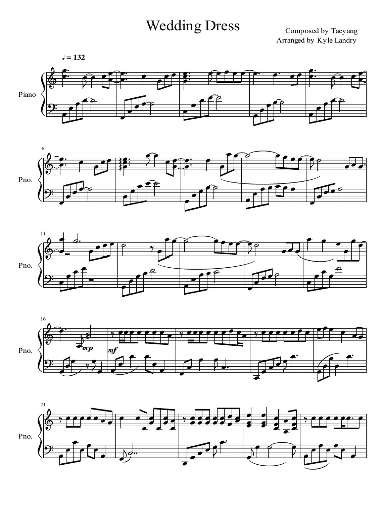Piano Sheet for Wedding Dress | PDF