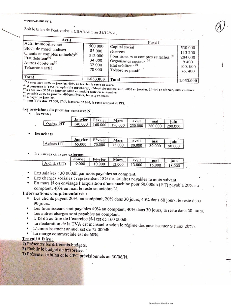 Exercices D'application - Budget | PDF