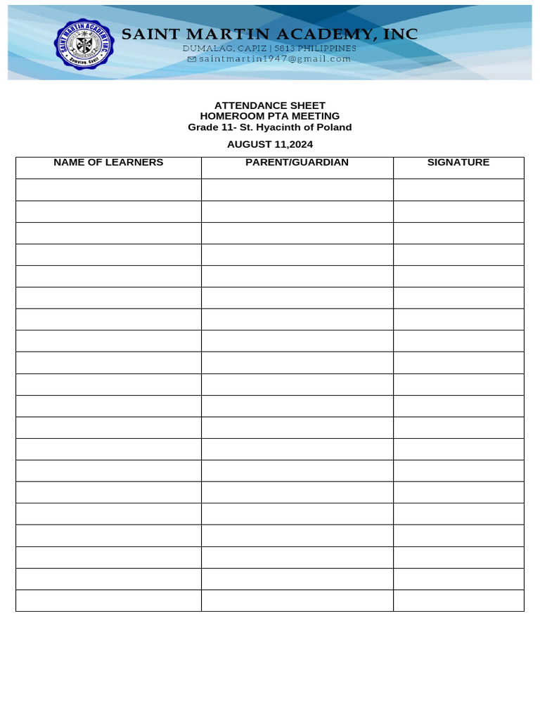 Homeroom Attendance and Directory - G11 HUMSS | PDF