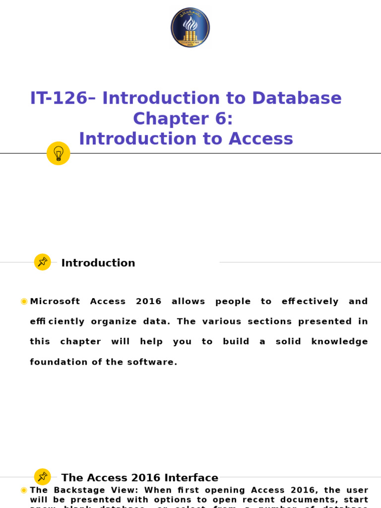 IT126 Chapter 6 Access | PDF