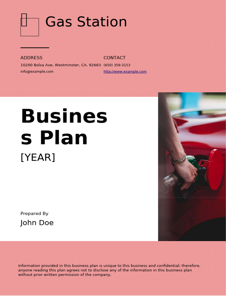 Gas Station Business Plan Example | PDF