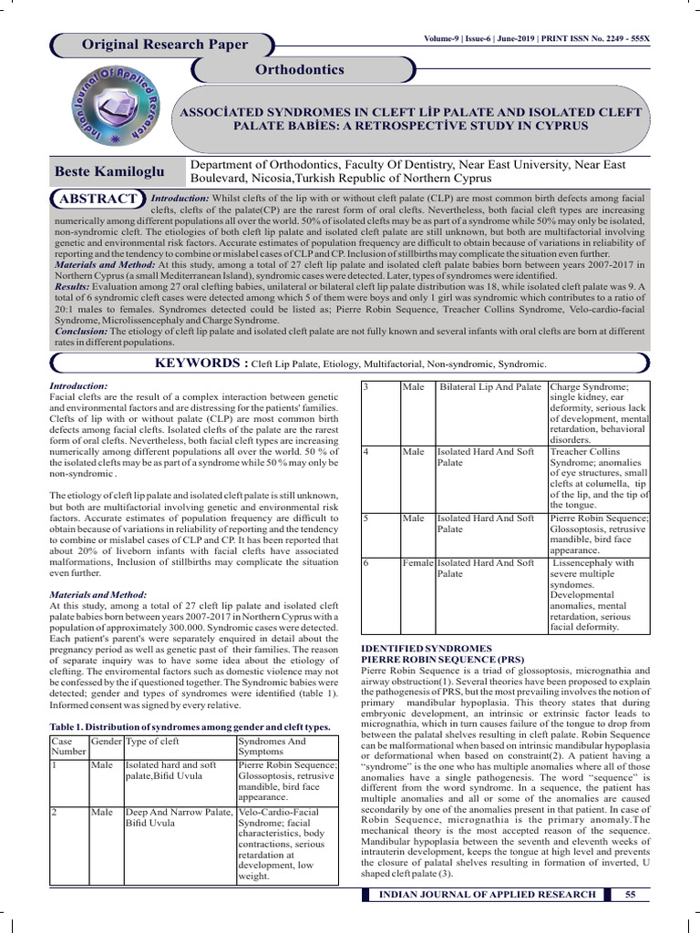 Cleft Palate Dan Pierre Robin | PDF