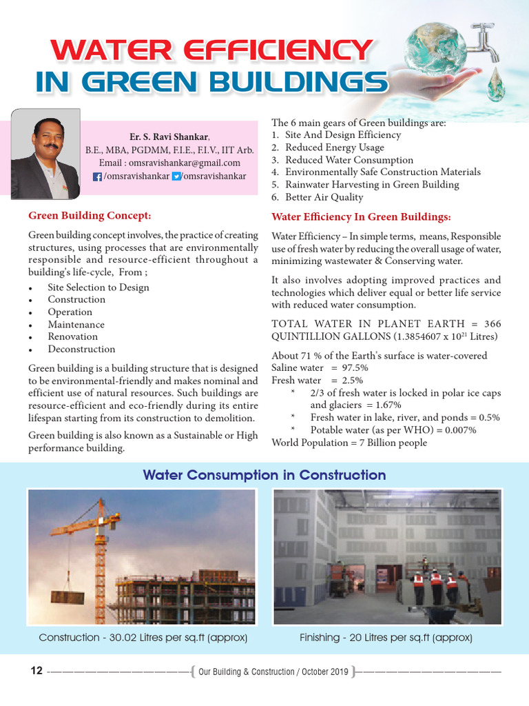 Water Efficiency in Green Building | PDF
