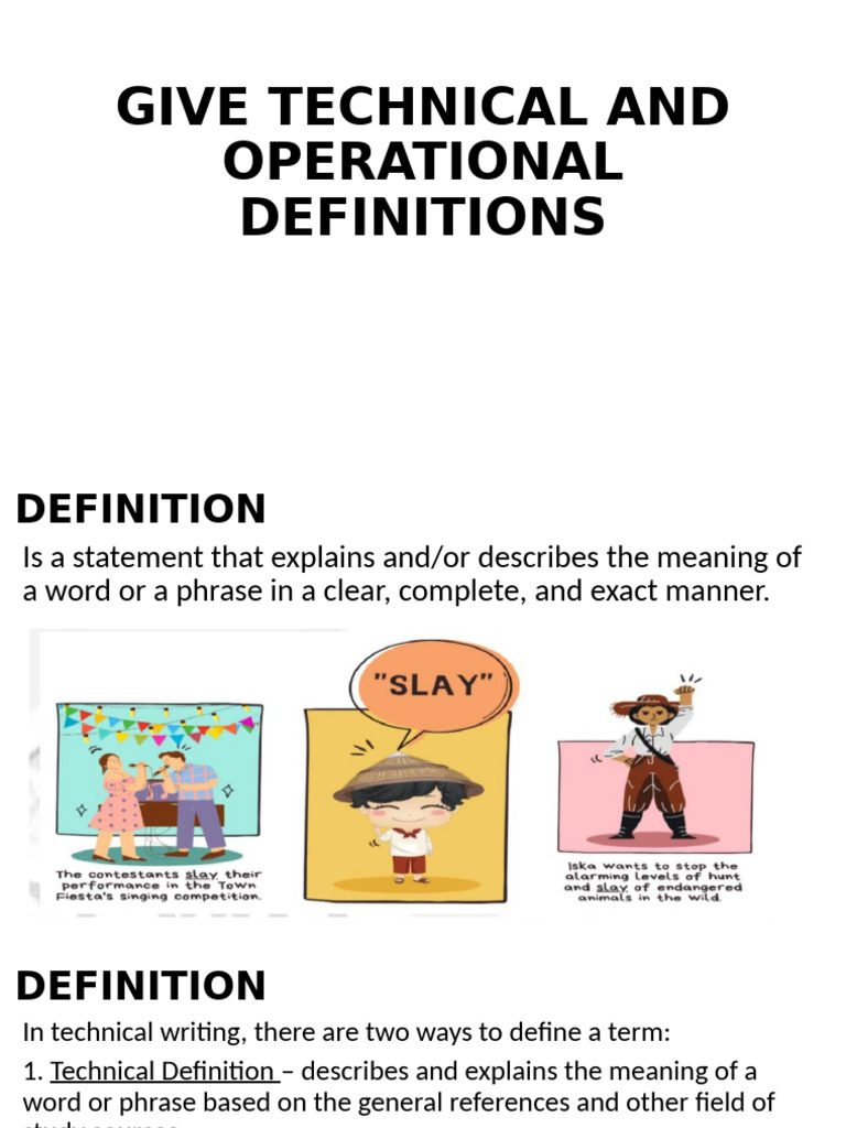 Give Technical and Operational Definitions 22 | PDF Give Technical and Operational Definitions 22 | PDF