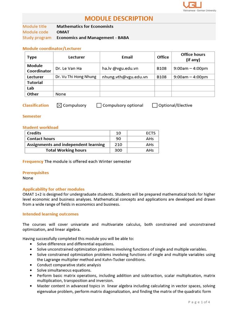 Mathematics For Economists 2020 Pdf