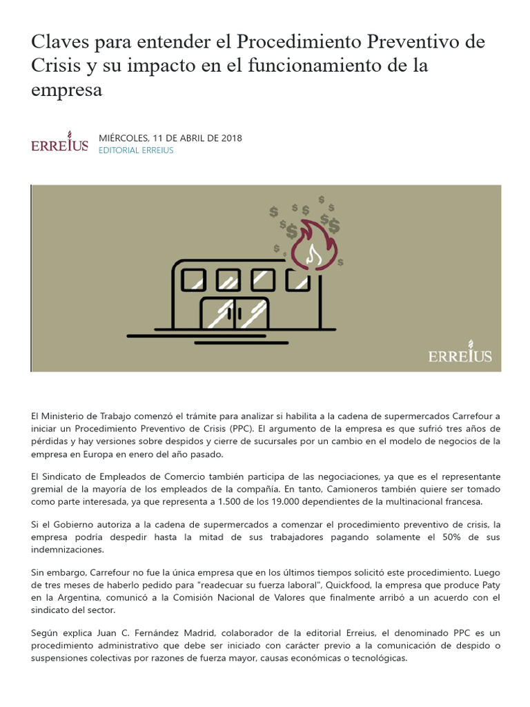 Claves para Entender El Procedimiento Preventivo de Crisis y Su Impacto ...