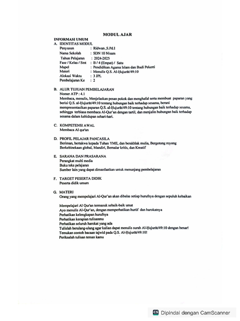 Modul Ajar Pak Wan | PDF