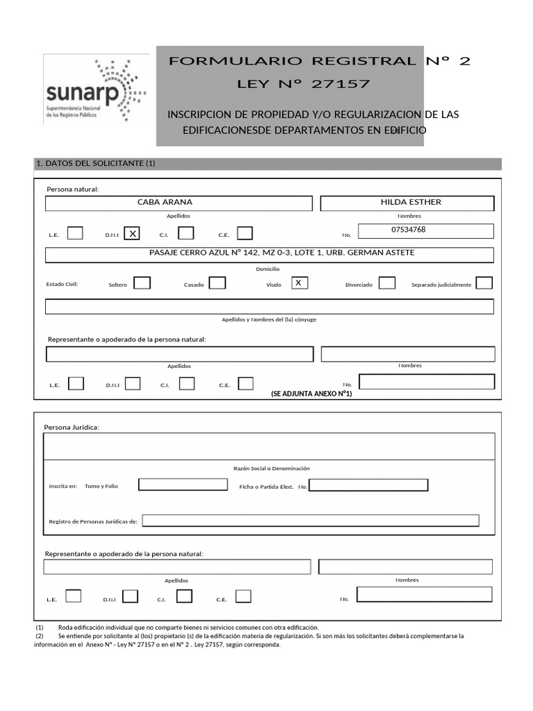 Formulario N°2 | PDF
