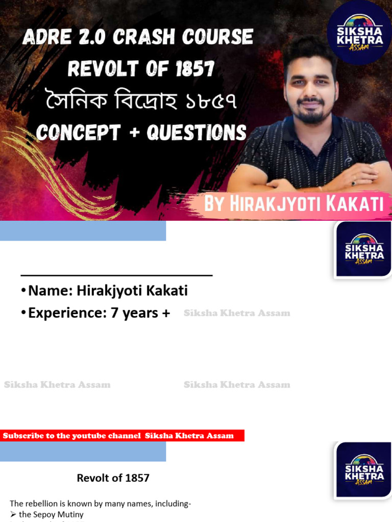 Revolt of 1857 Siksha Khetra Assam | PDF