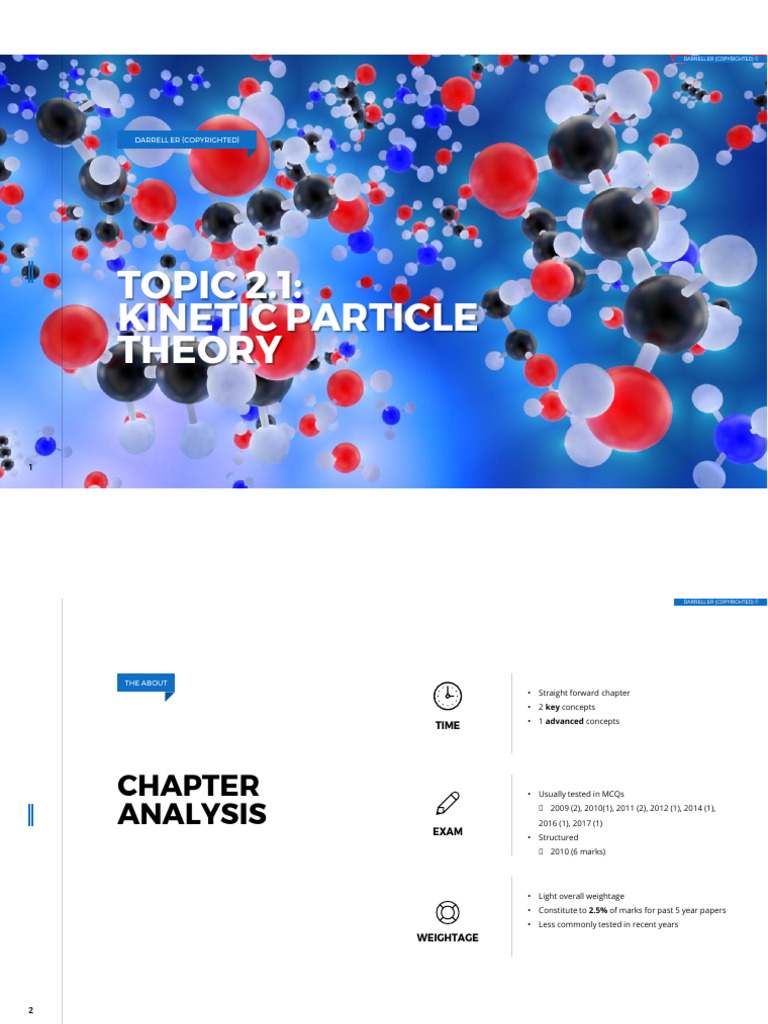 (CHEM) Chapter 2.1 - Kinetic Particle Theory | PDF