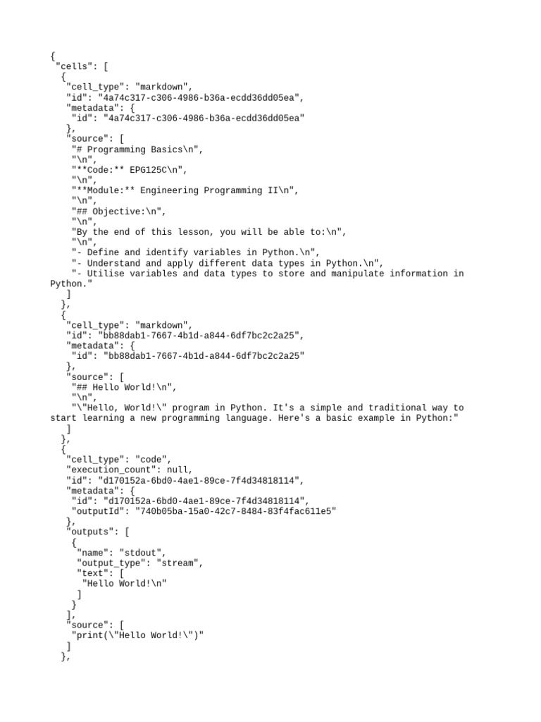 001 - Programming Basics | PDF