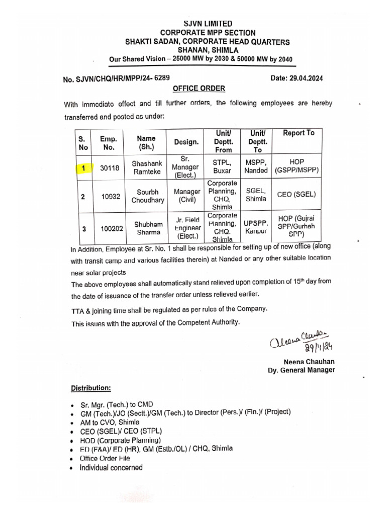 Transfer Order | PDF