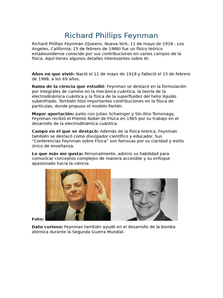 Richard Phillips Feynman | PDF
