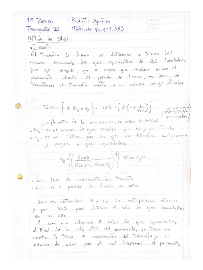 Transito de Diseño Metodo Shell | PDF