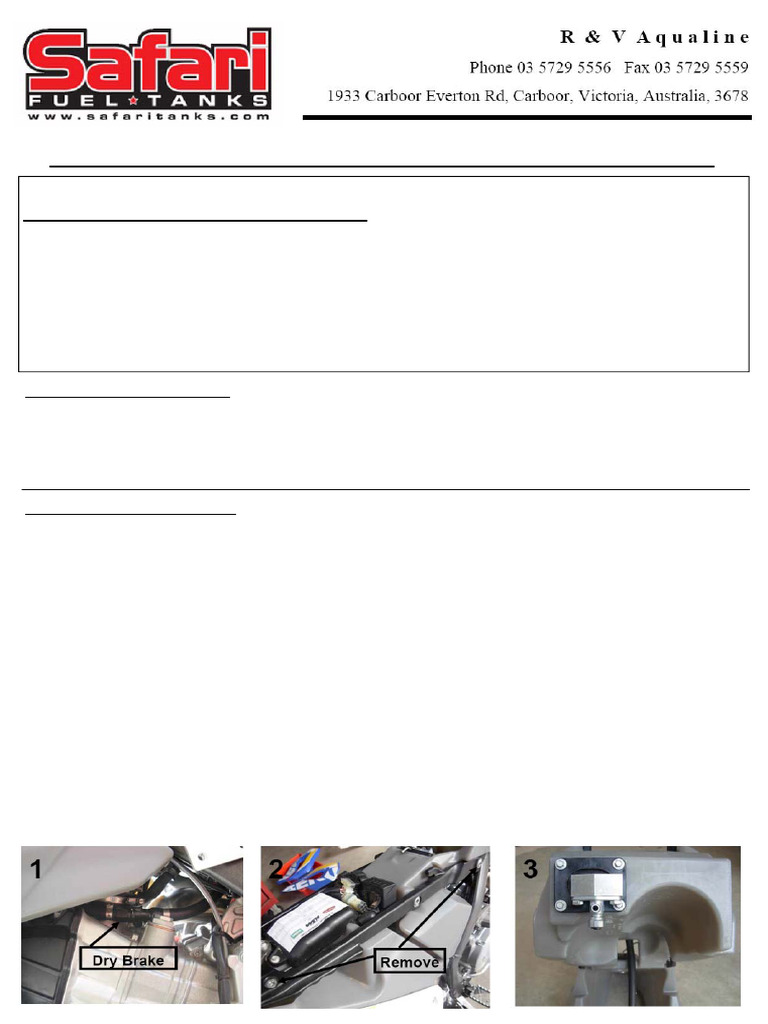 Husaberg Rear 10L Installation Instruction | PDF | Screw | Home & Garden