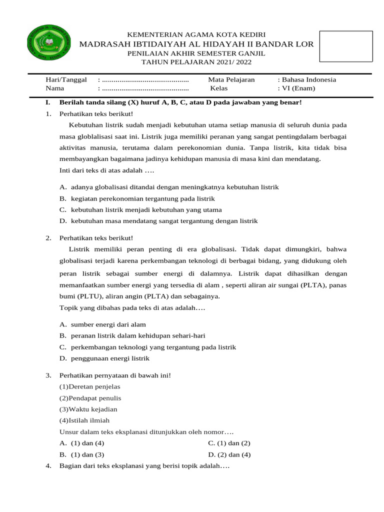 PAS BINDO 6 SMT 1 | PDF