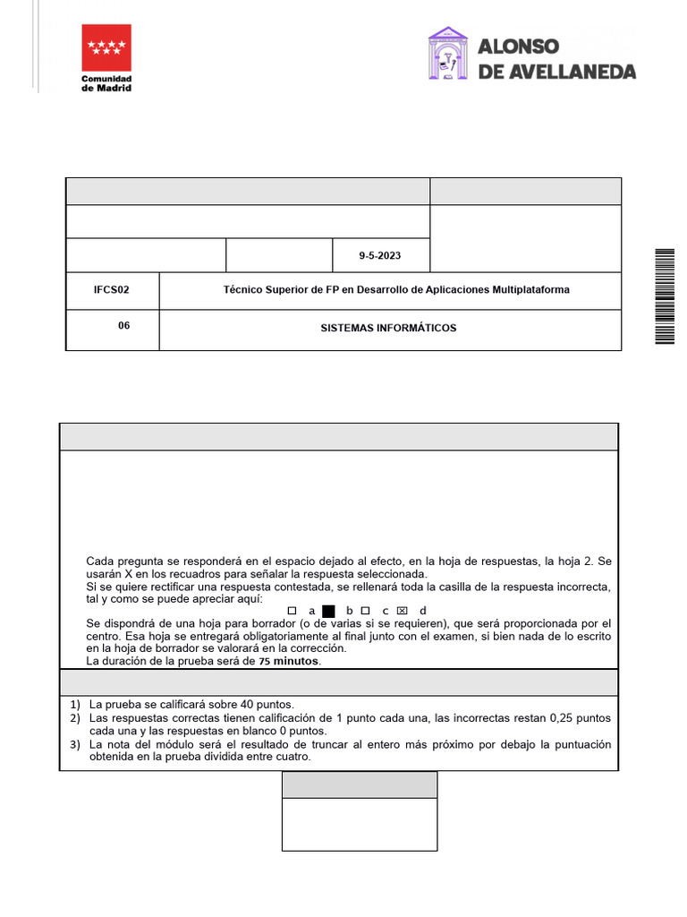 Examen Prubea Libre | PDF