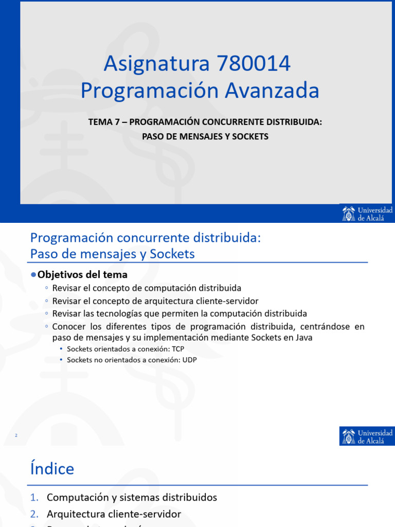 Tema 07 - Programacion Distribuida - Sockets | PDF