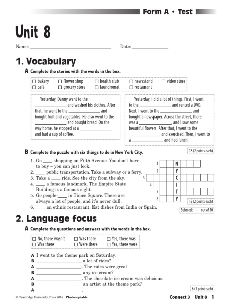Level 3 Test A8 | PDF