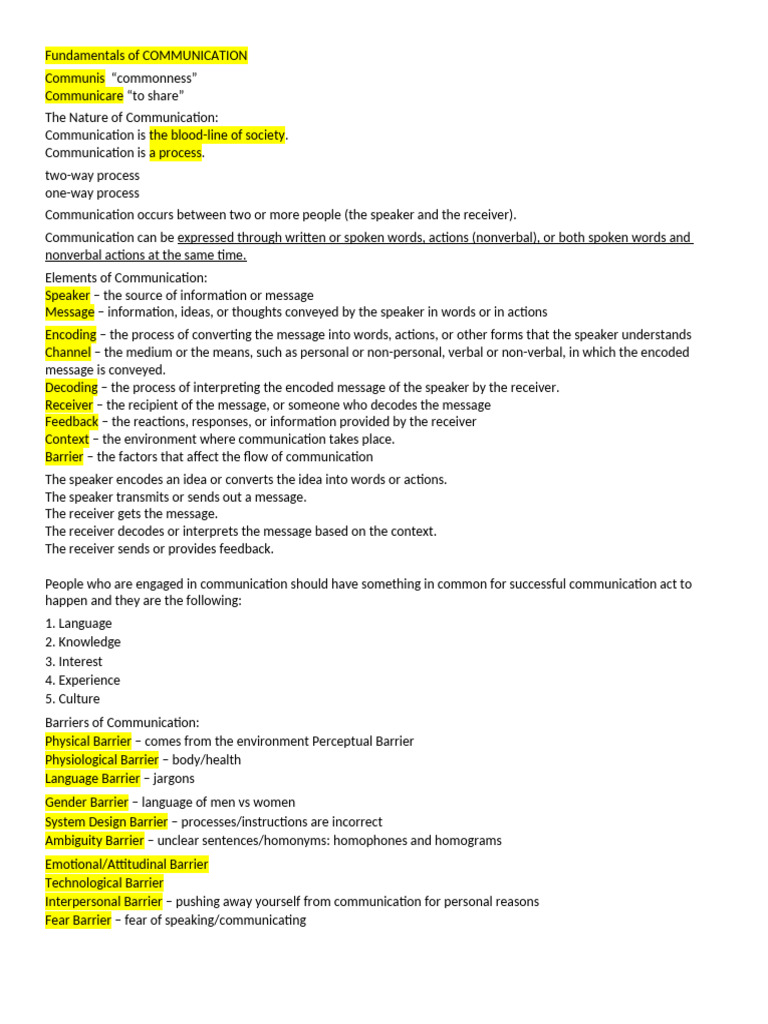 Fundamentals of Communication | PDF