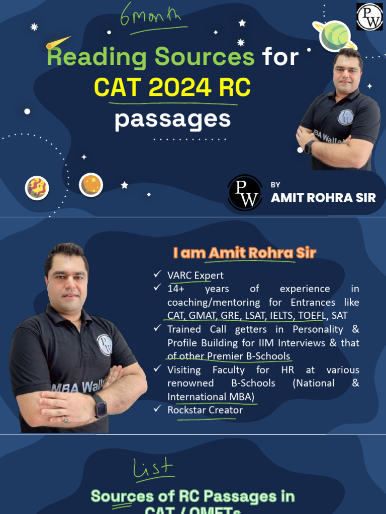 Reading Sources For CAT RC Passages | PDF