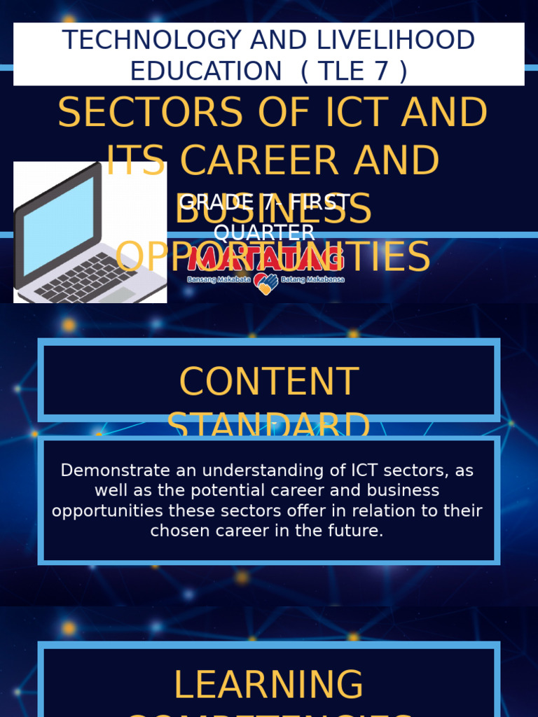 SECTORS OF ICT LESSON 1 TLE 7 WEEK-1-Day-1-2 | PDF | Call Centre ...