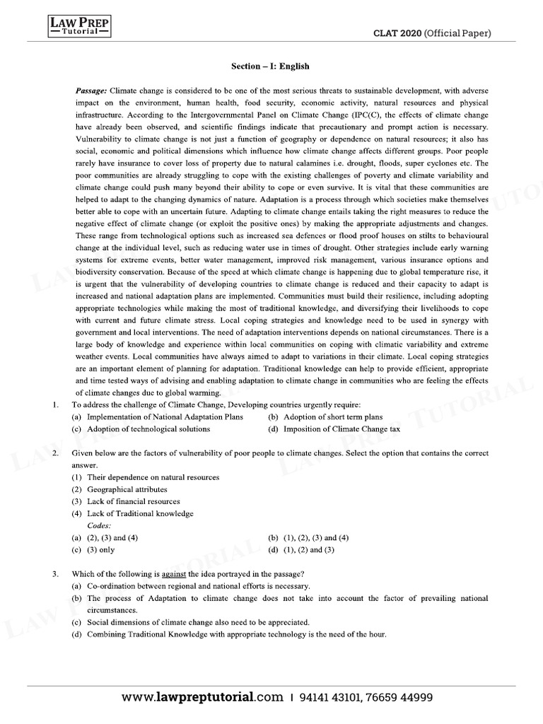 Clat 2020 | PDF