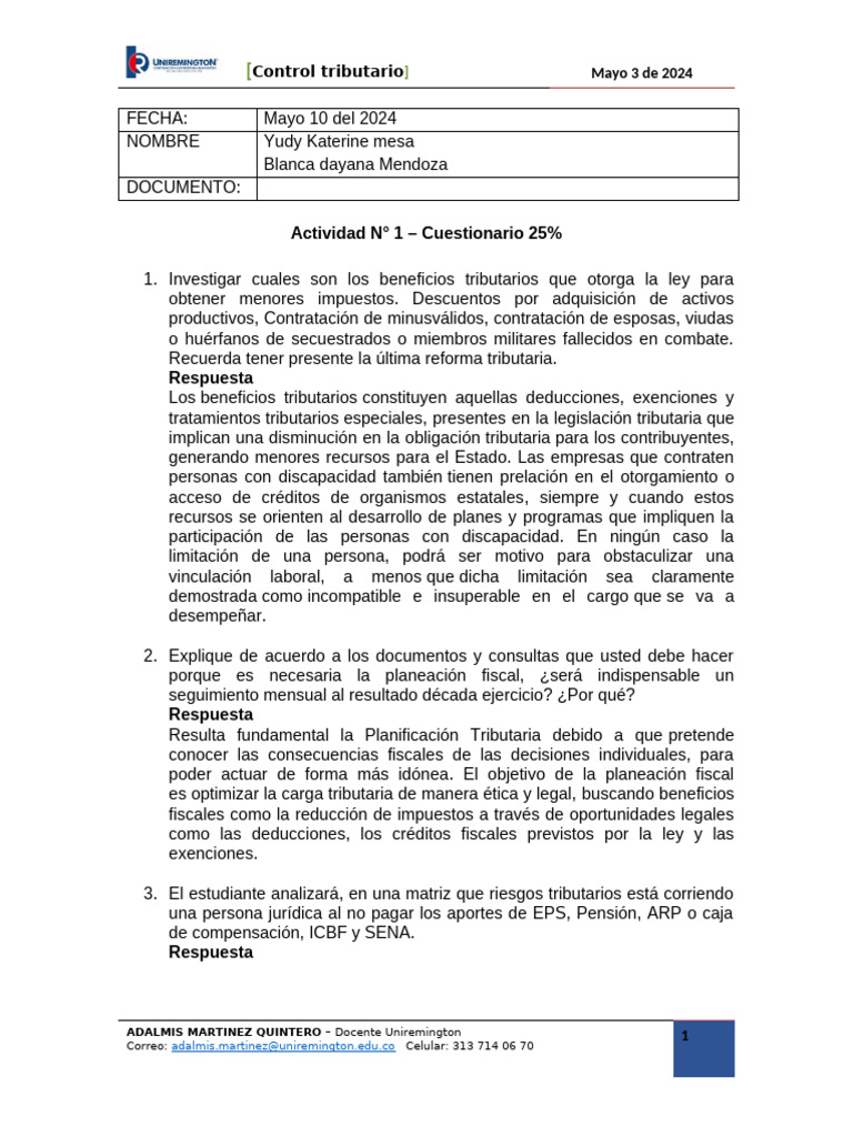 Actividad 1 Terminada | PDF