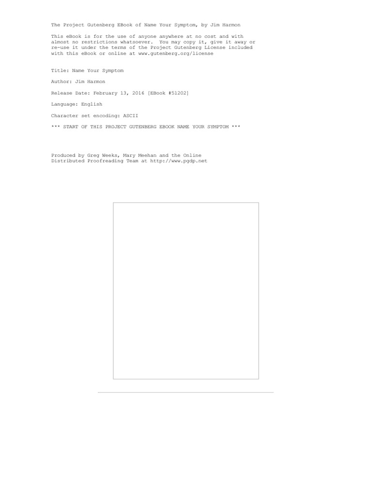 Name Your Symptom by Jim Harmon - PDF Room | PDF
