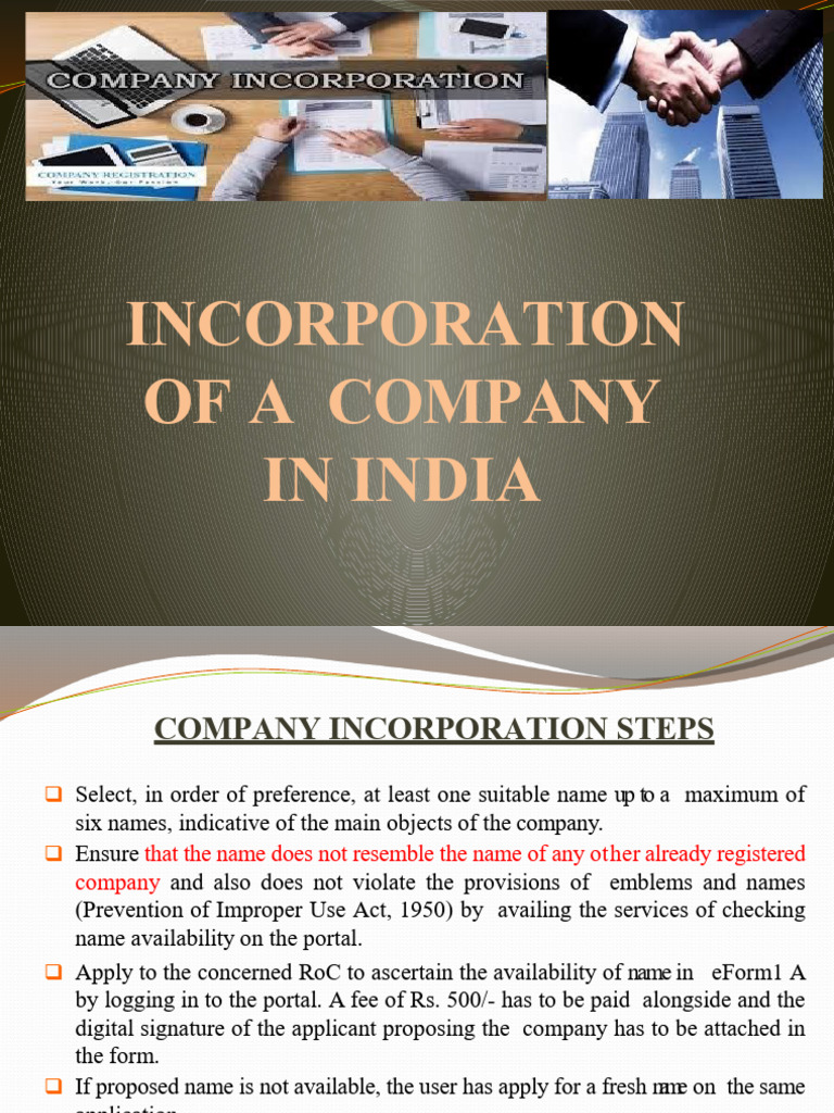 Company Incorporation | PDF