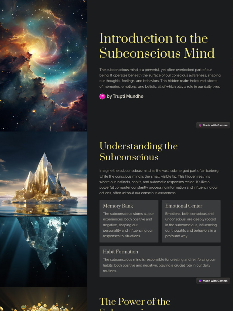 Introduction To The Subconscious Mind | PDF