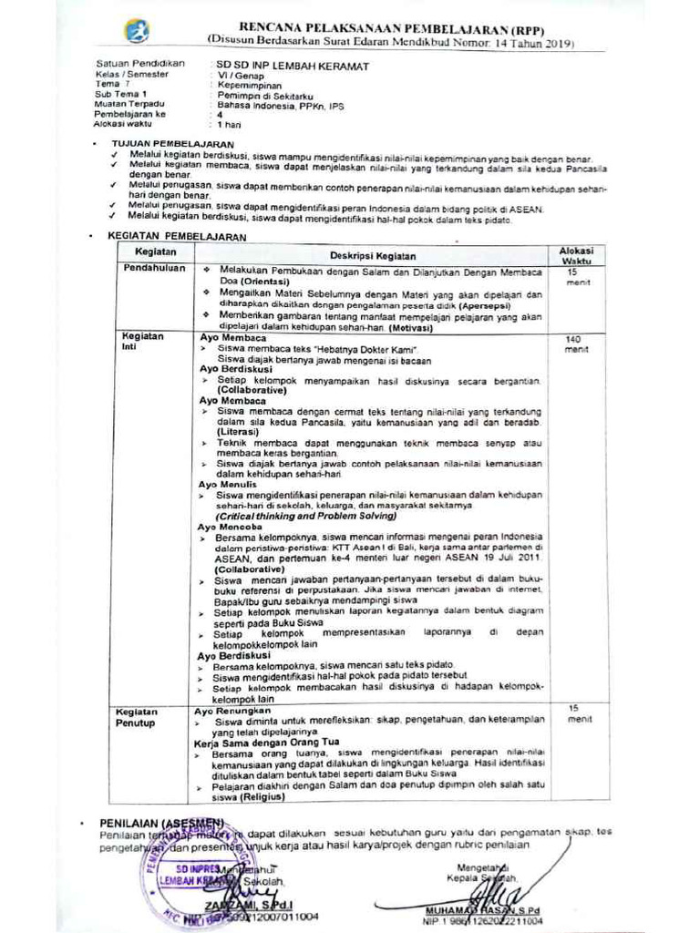 RPP Penilaian Kinerja Hasan - 11zon | PDF