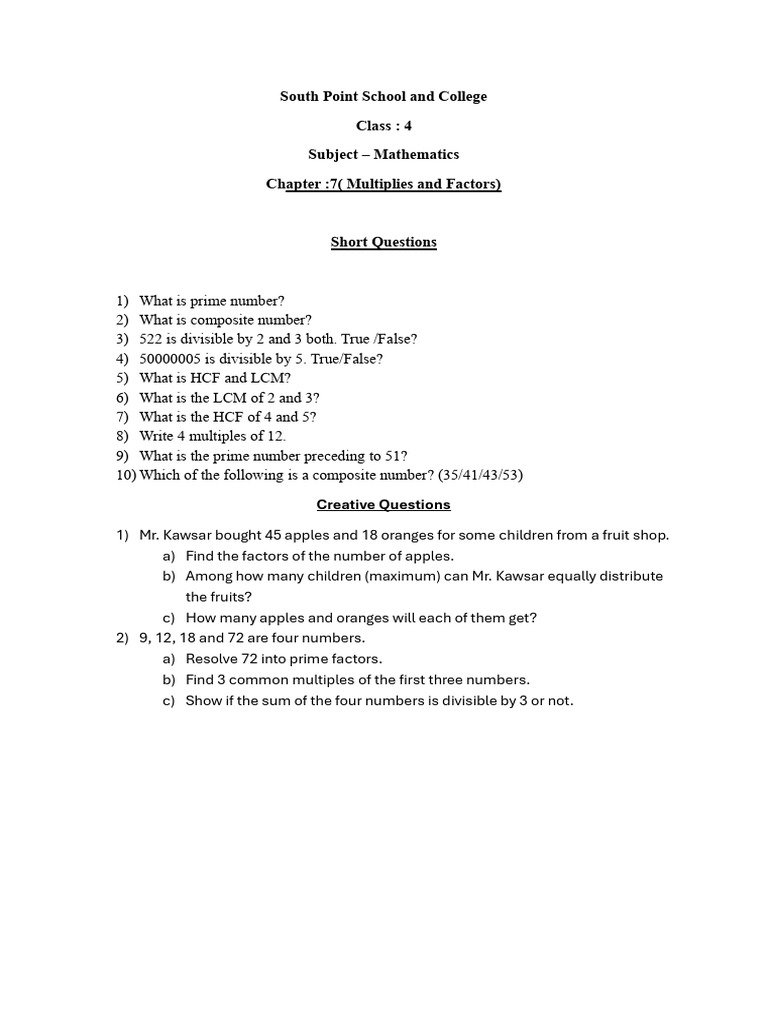 Chapter 7 Math | PDF